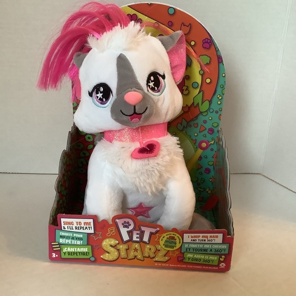 WowWee | Toys | Wowwee Pet Starz White Cat With Pink Hair Toy | Poshmark